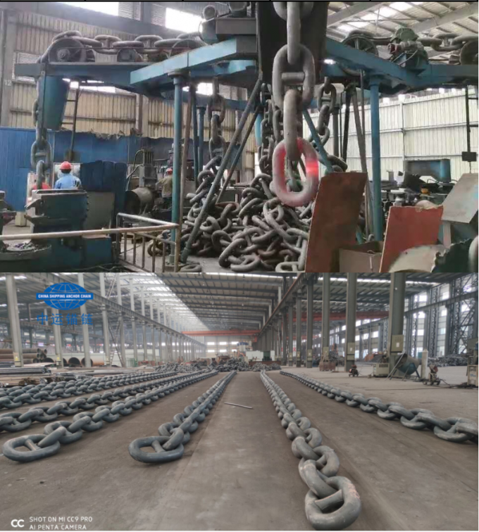 102MM Grade U3 Studlink Anchor Chain With NK Cert. Black Painted In Stock